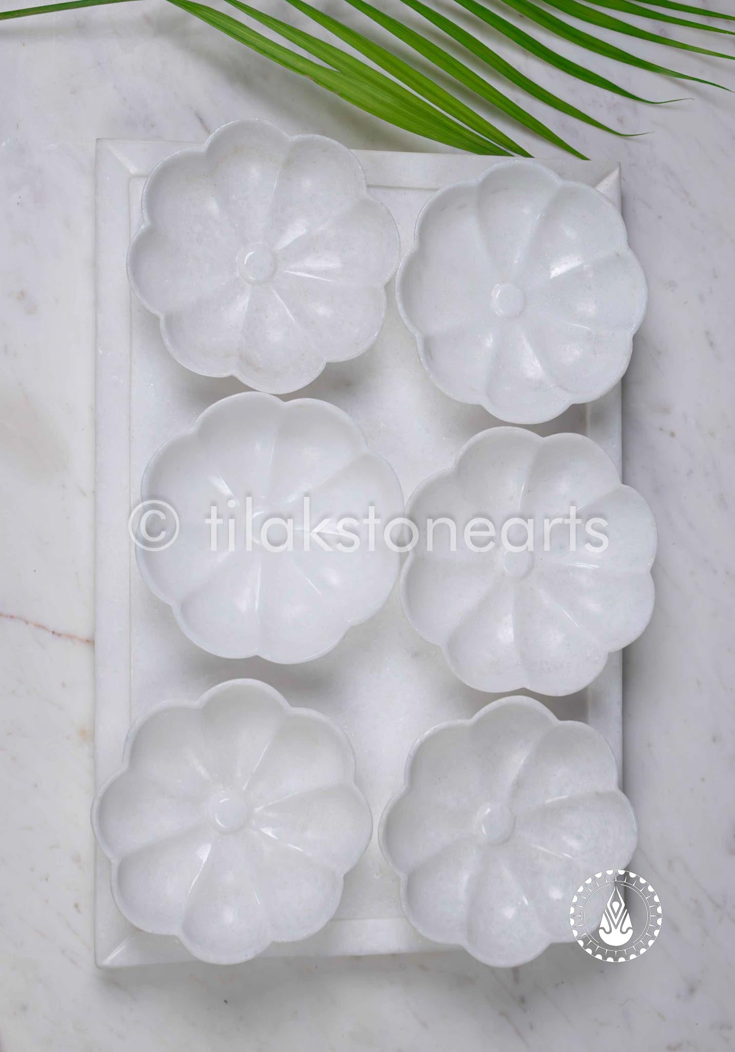 Tray 12" | Makrana Super White – Tilak Stone Arts India