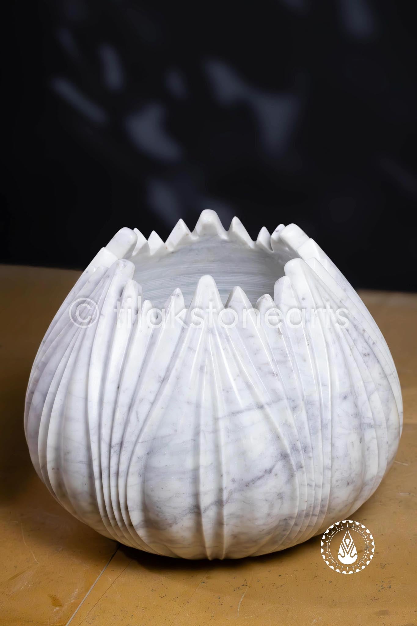 Wonderflora Pot 10" | Wonder White – Tilak Stone Arts India