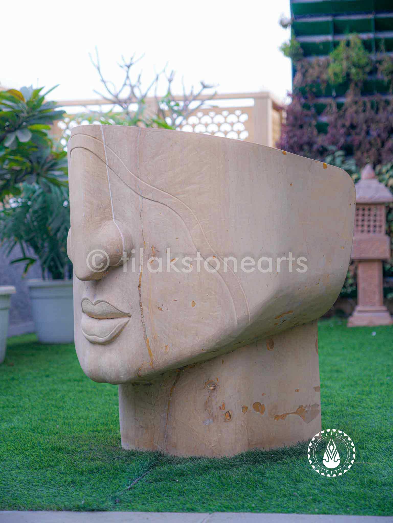 Face Chair 36" | Egyptian Yellow – Tilak Stone Arts India