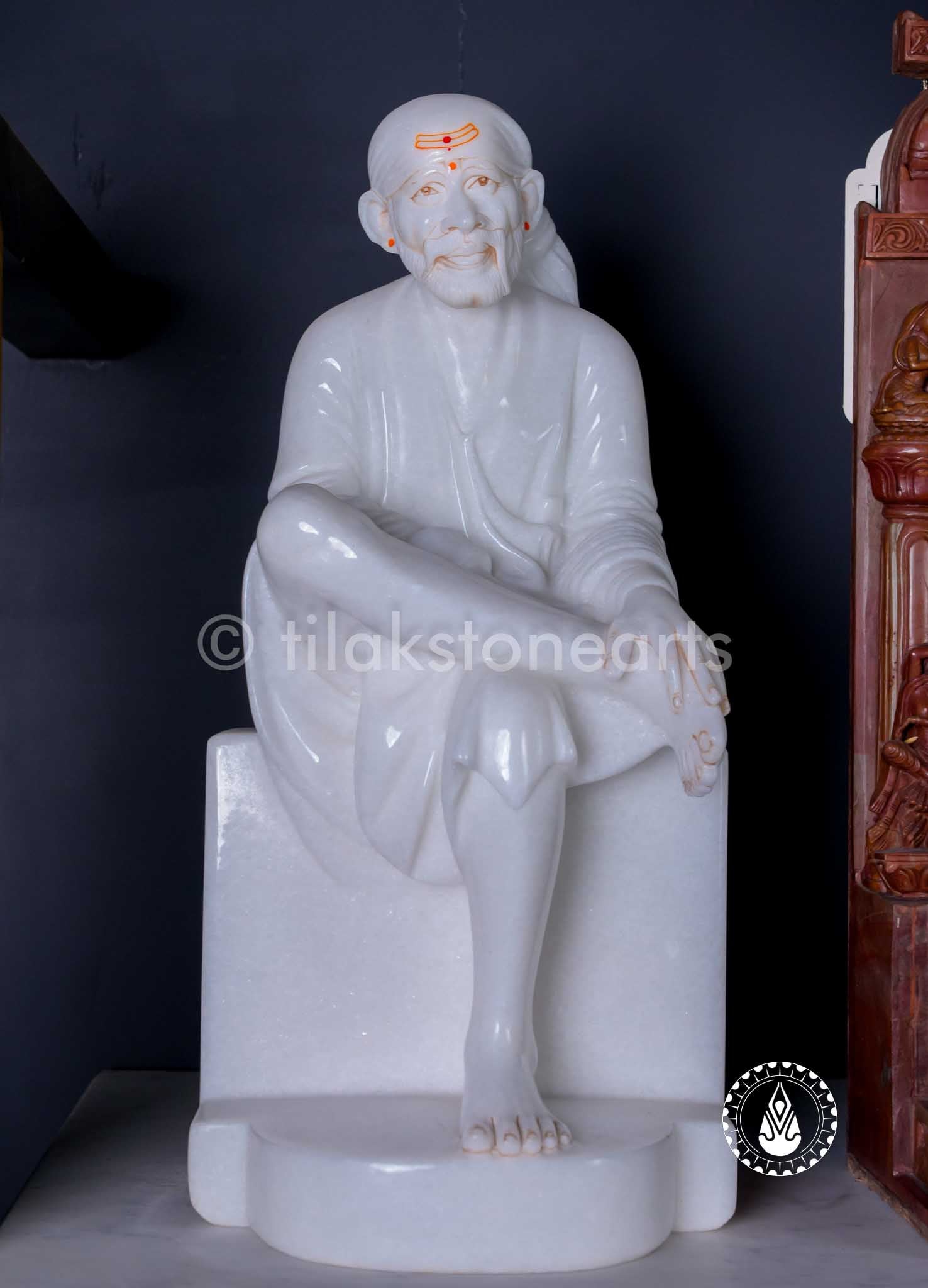 Sai Baba 18" | Swiss White (Imported) – Tilak Stone Arts India