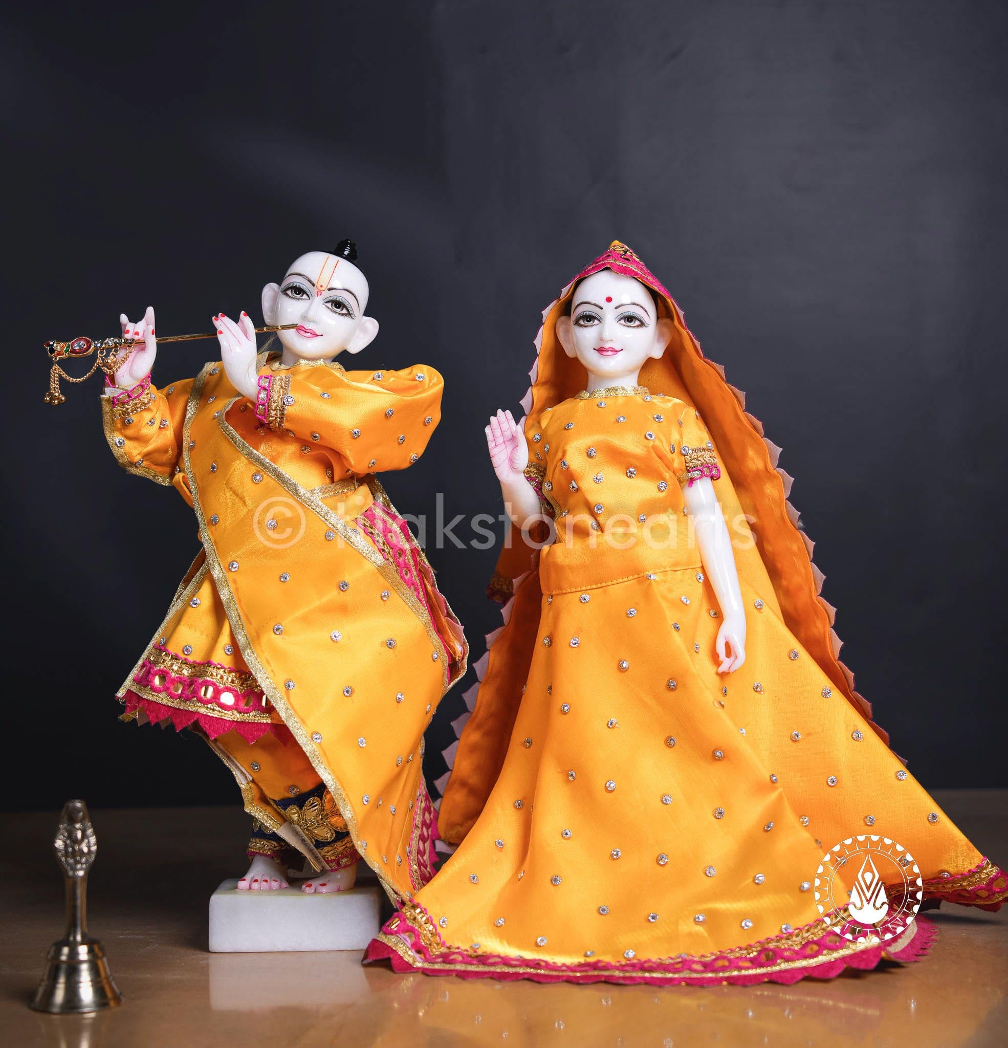 Iskcon Radha Krishna 15" | Swiss White (Imported) – Tilak Stone Arts India