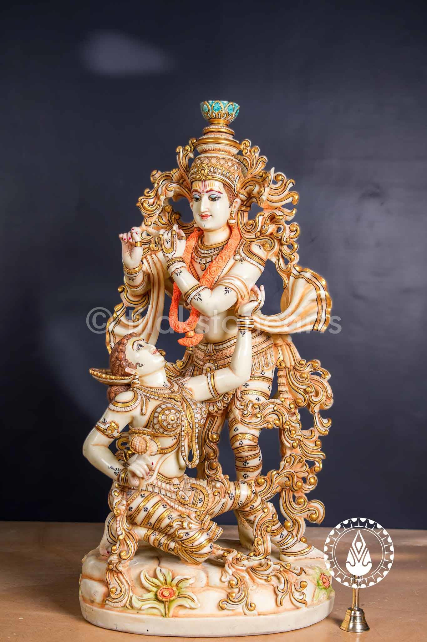 Radha Krishna Leela 28" | Cultured Marble – Tilak Stone Arts India