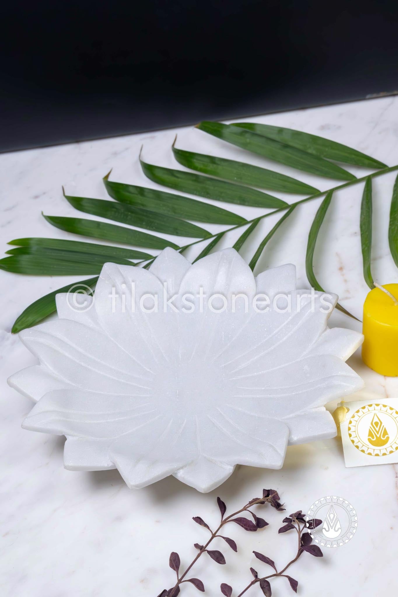 Flower Urli 10" | Indian White – Tilak Stone Arts India