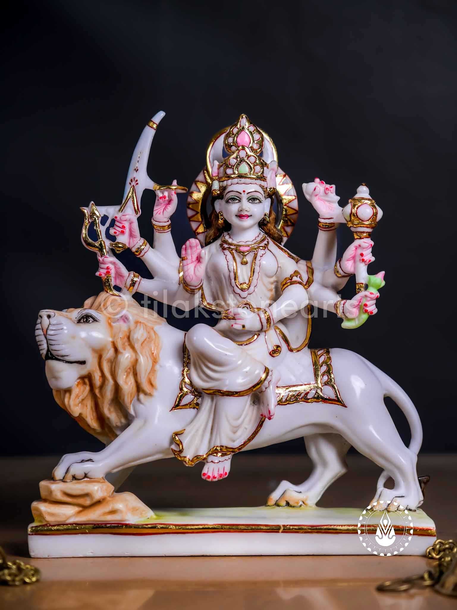 Durga Maa 12" | Cultured Marble – Tilak Stone Arts India