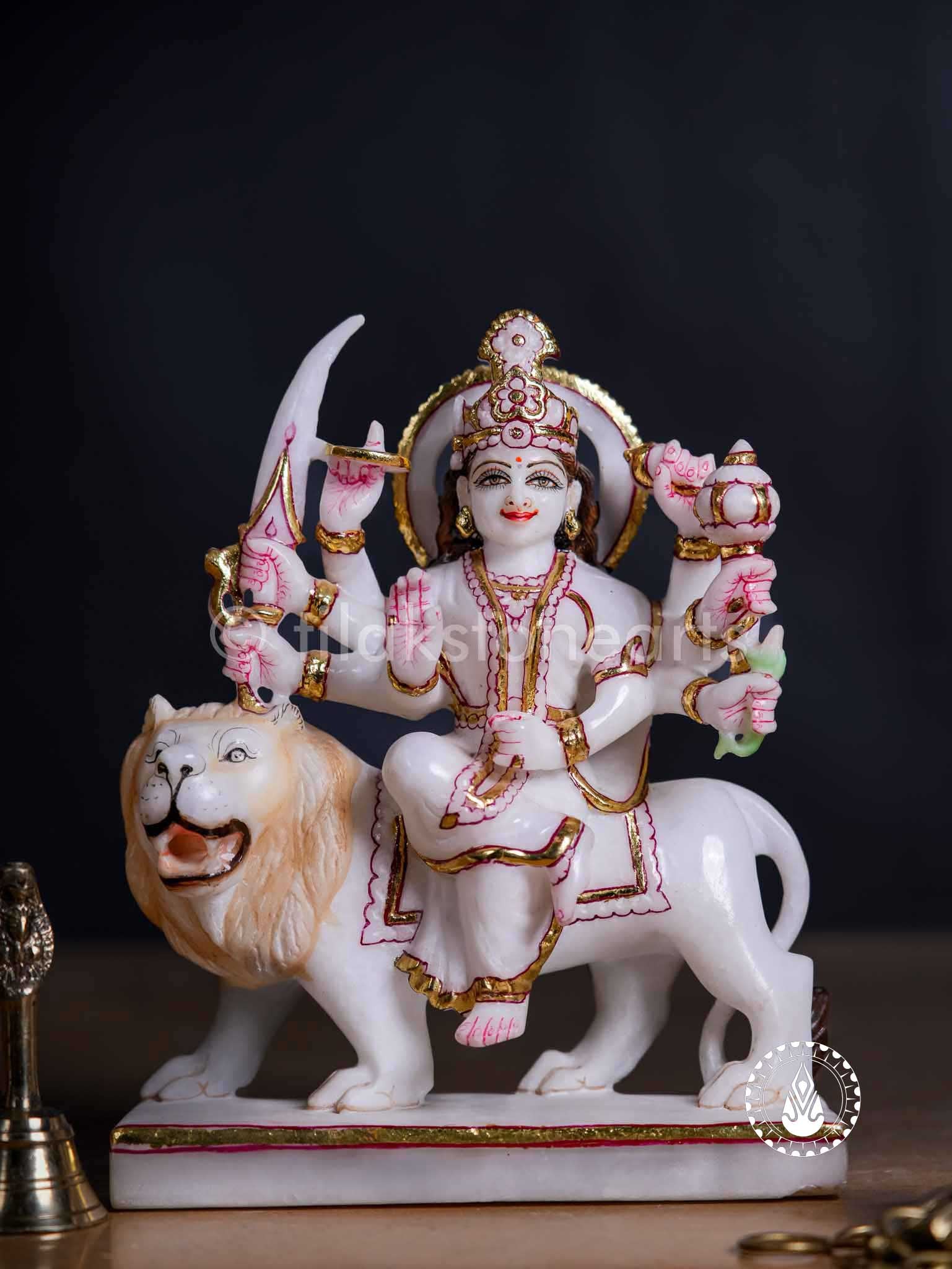 Durga Maa 9" | Swiss White (Imported) – Tilak Stone Arts India