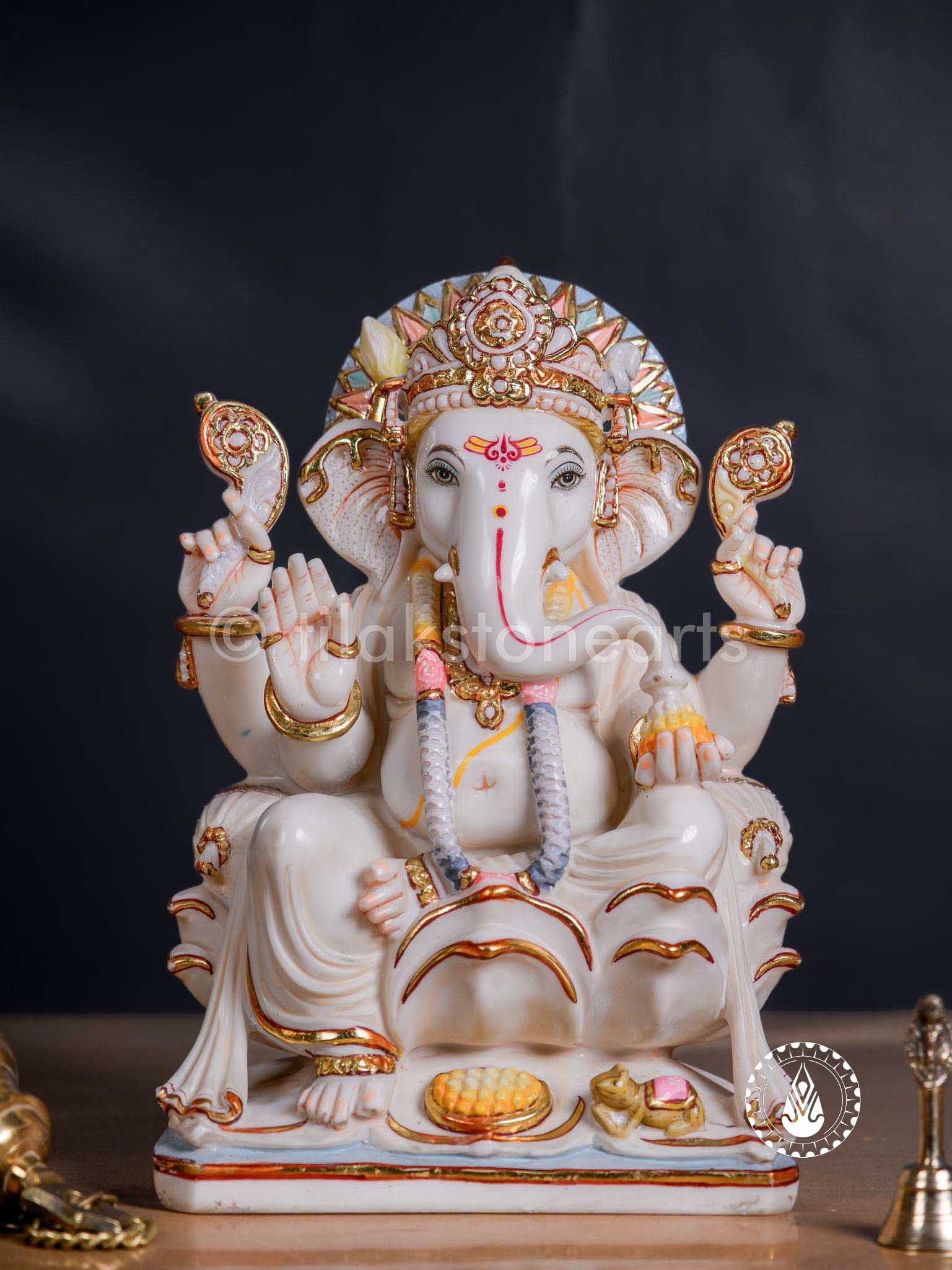 Ganesha 15" | Cultured Marble – Tilak Stone Arts India
